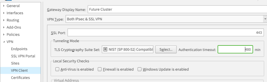 Client VPN authentication timeout