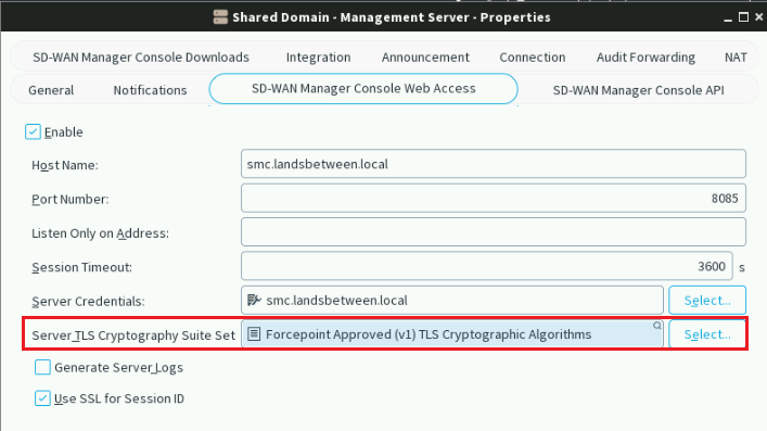 How to Limit SMC Web Access TLS Cipher Suites