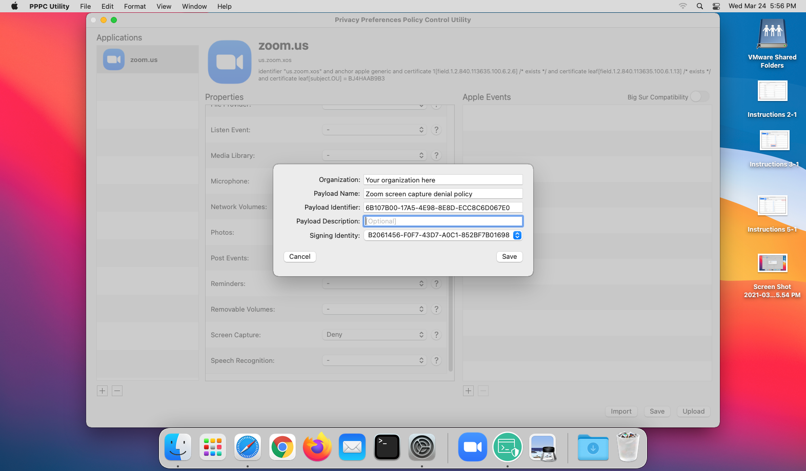 Blocking screen captures using a Jamf profile