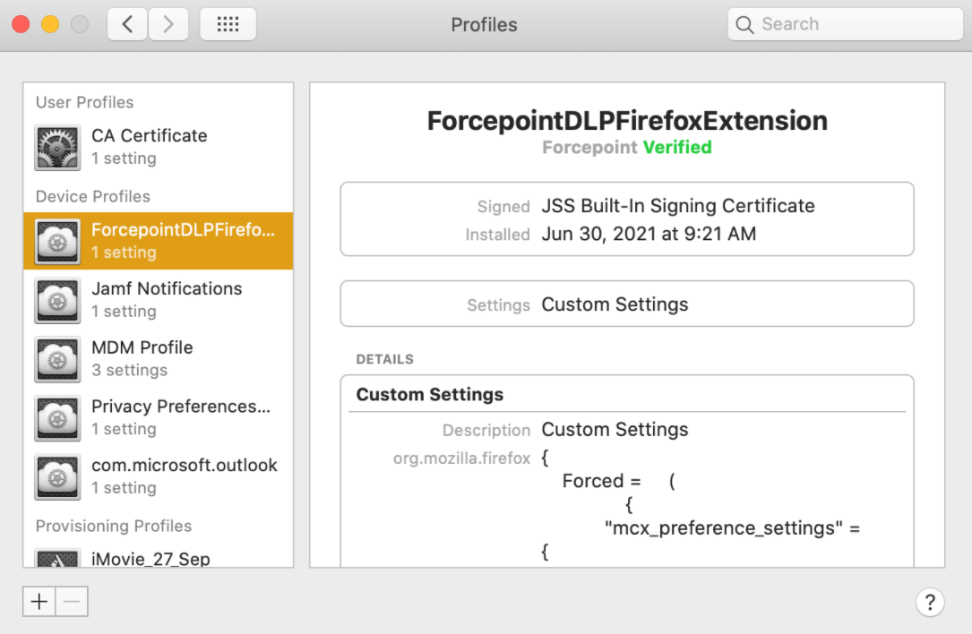 Deploying the Forcepoint DLP Endpoint Firefox Extension on Mac Endpoint ...