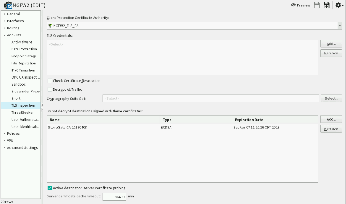 How to Configure TLS Inspection Client Protection with NGFW