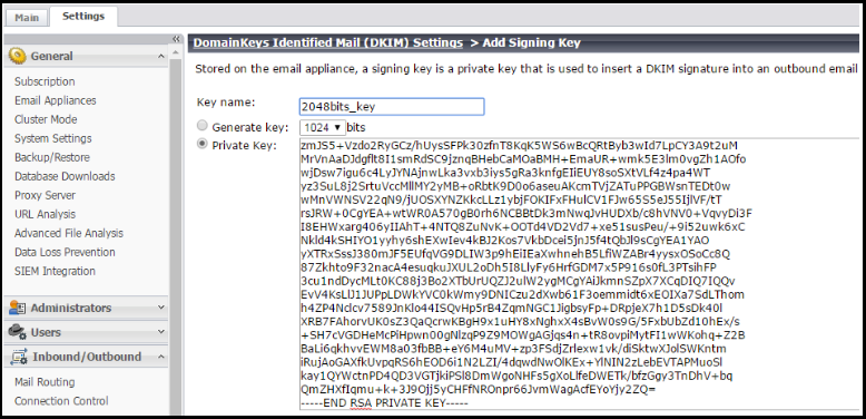 How to generate 2048 bit DKIM signing keys