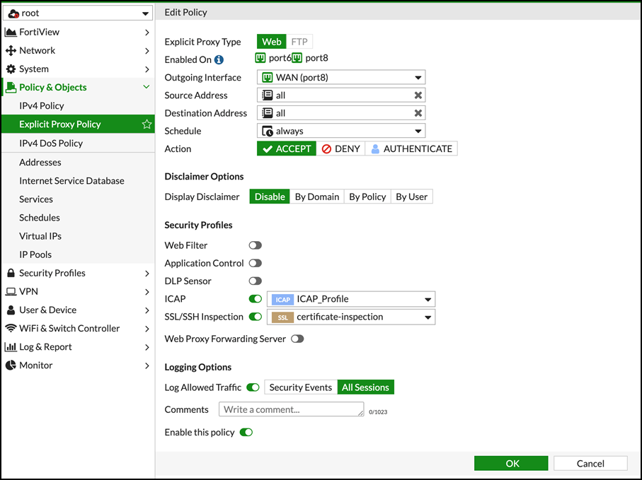 How to integrate Forcepoint RBI with Web Gateway which supports ICAPS ...