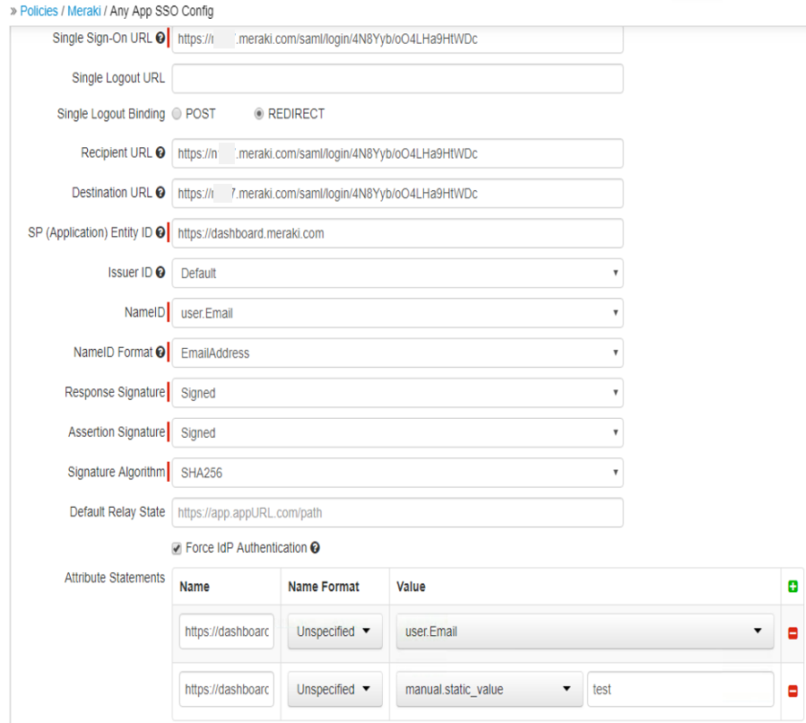 Configuring Forcepoint ONE as an IdP for Custom Application – Meraki