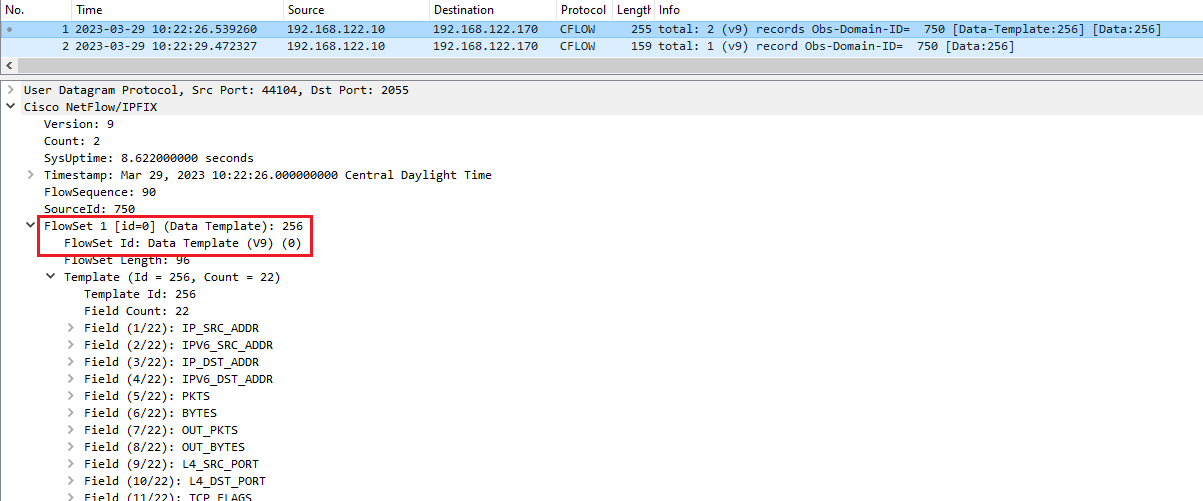 When Does SMC Send NetFlow or IPFIX Template?