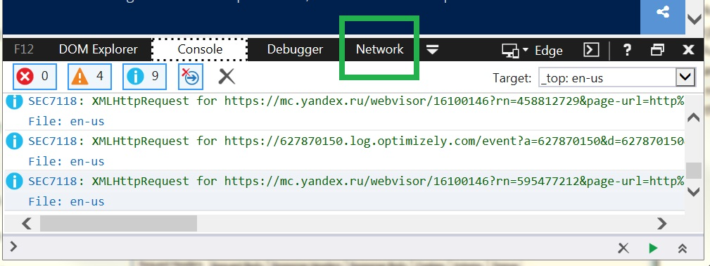 Collecting browser debug logs