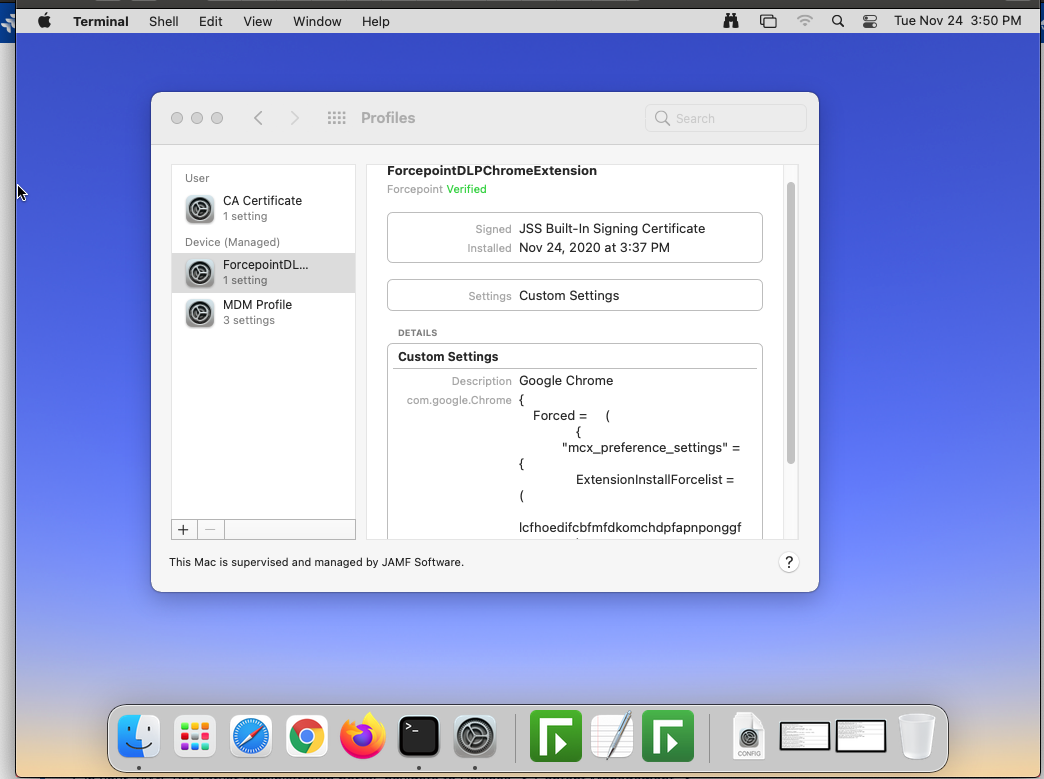Deploying the Forcepoint DLP Endpoint Chrome Extension on Mac Endpoint Machines using Jamf