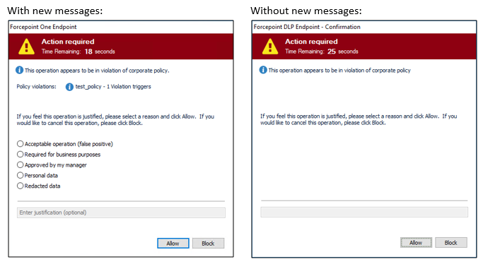 Customizing Forcepoint DLP Endpoint Client Messages