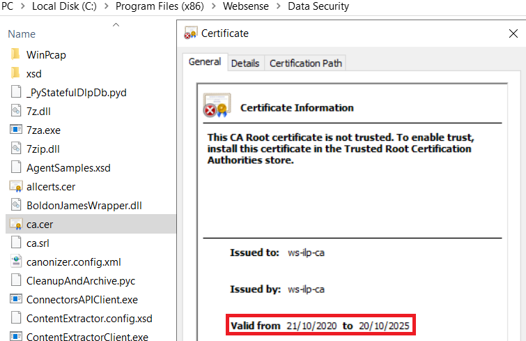 Forcepoint DLP CA.CER Certificate Expires Every 5 Years / DLP ...