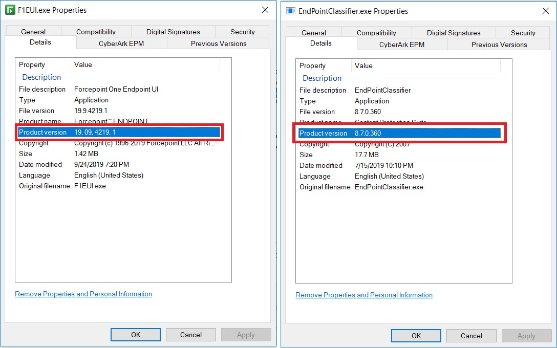 Determining the Version(s) of Installed Forcepoint DLP Components