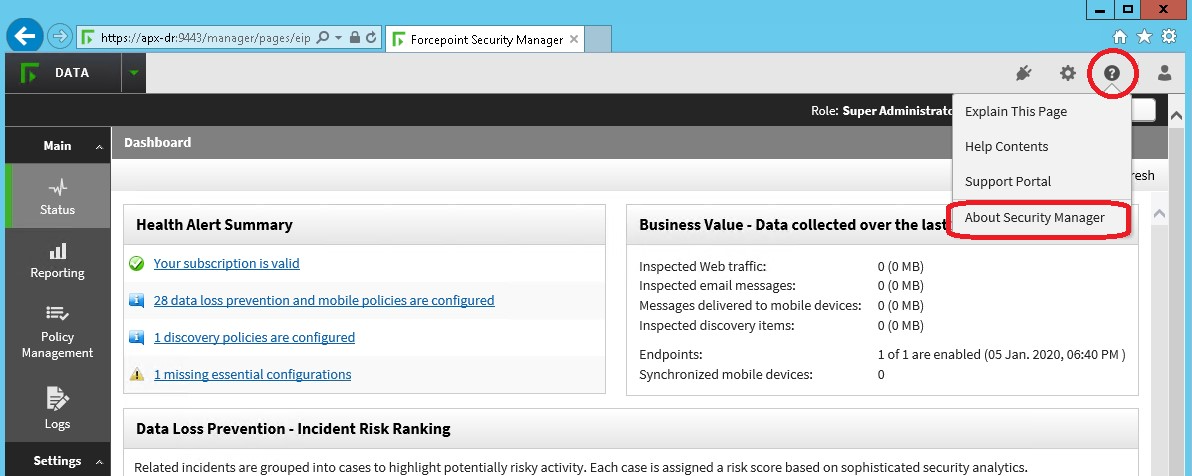 Determining the Version(s) of Installed Forcepoint DLP Components