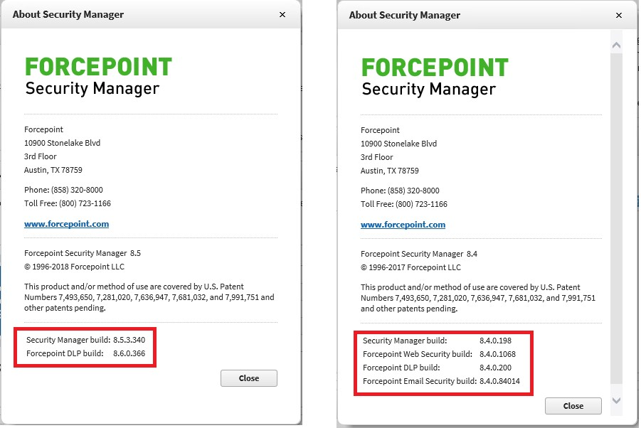 Determining the Version(s) of Installed Forcepoint DLP Components