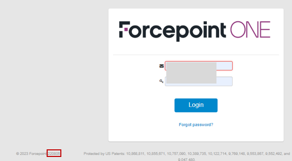 How To Find Forcepoint ONE Version Number?