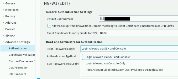 How to Allow SSH Access to Secure SD-WAN Engines