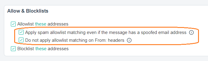 How to add an email address or domain to Allow list / Block list, and configure further Allow ...
