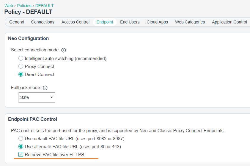 Force Proxy Connect Endpoint to use HTTPS PAC url