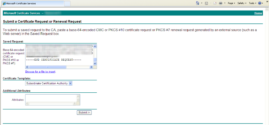 How to create a subordinate Certificate Authority