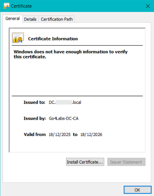 Extracting a Certificate from a Packet Trace