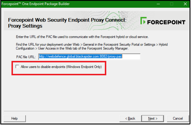 Allow end users to disable the Web Endpoint