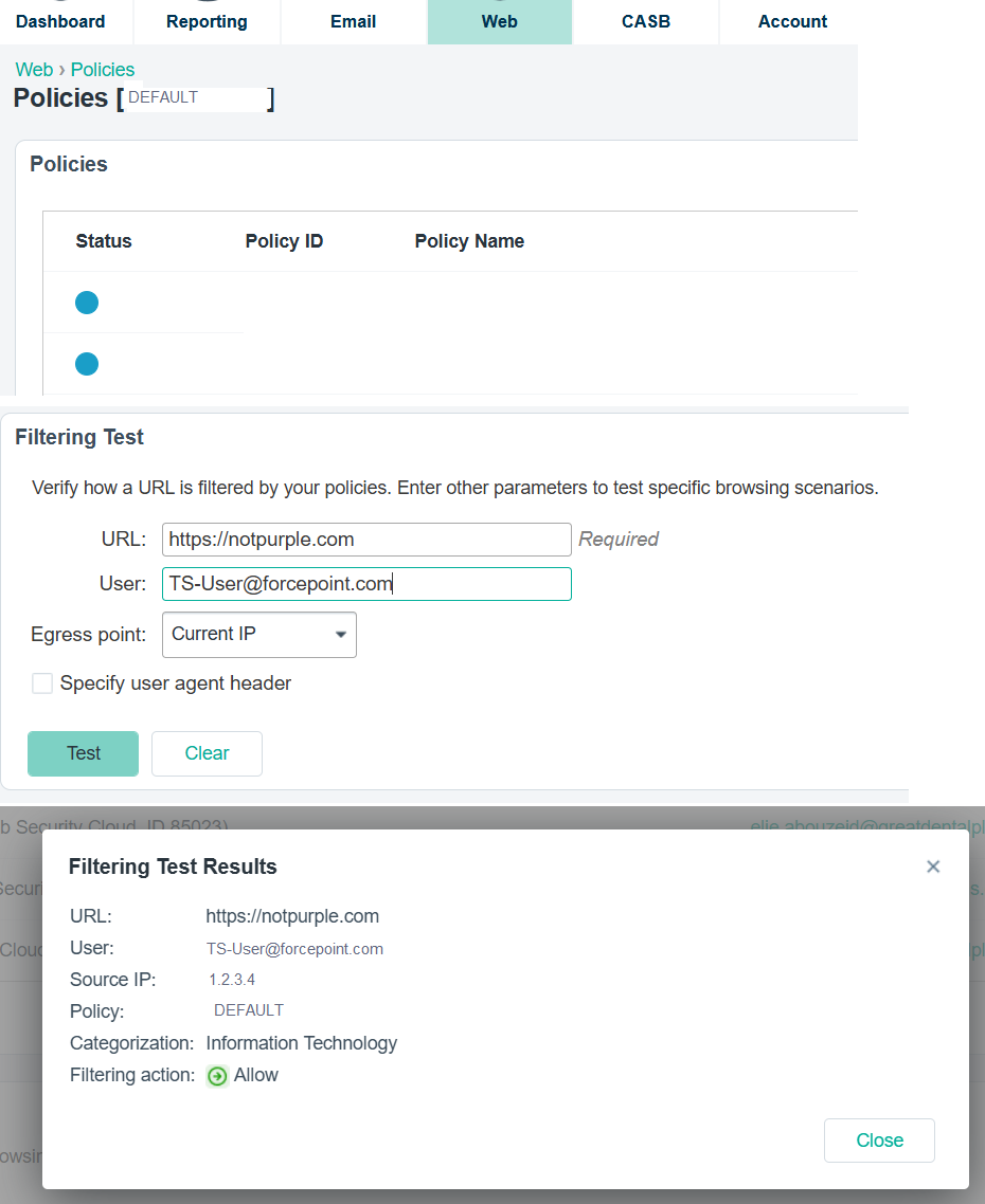 Cloud Web Security (CSG): Troubleshooting Filtering with the Filtering ...